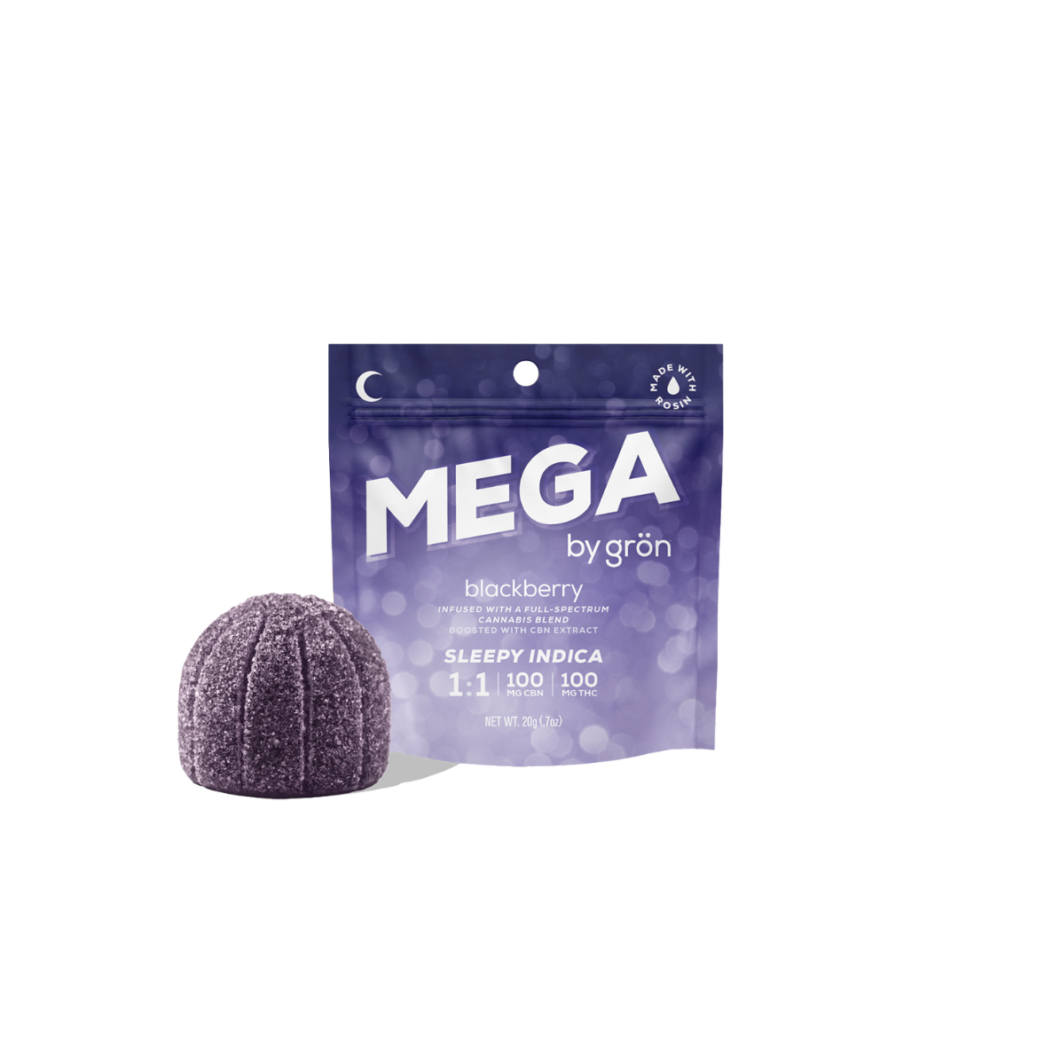 GRON - GUMMY | ROSIN | BLACKBERRY 1:1 CBN:THC | 100MG | 1PK