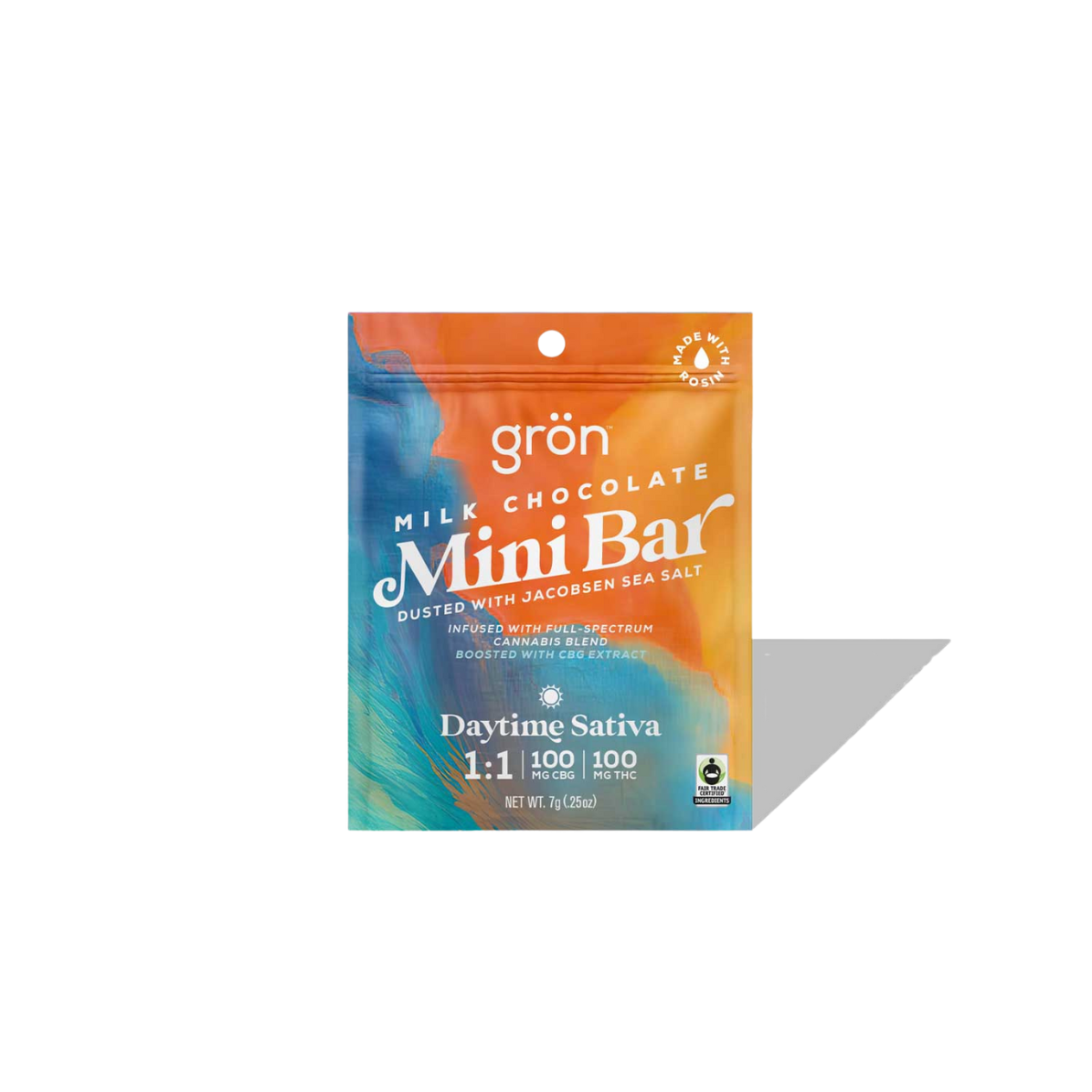 GRON - CHOCOLATE BAR | ROSIN | MILK CHOCOLATE 1:1 CBG:THC | 100MG | 1PK