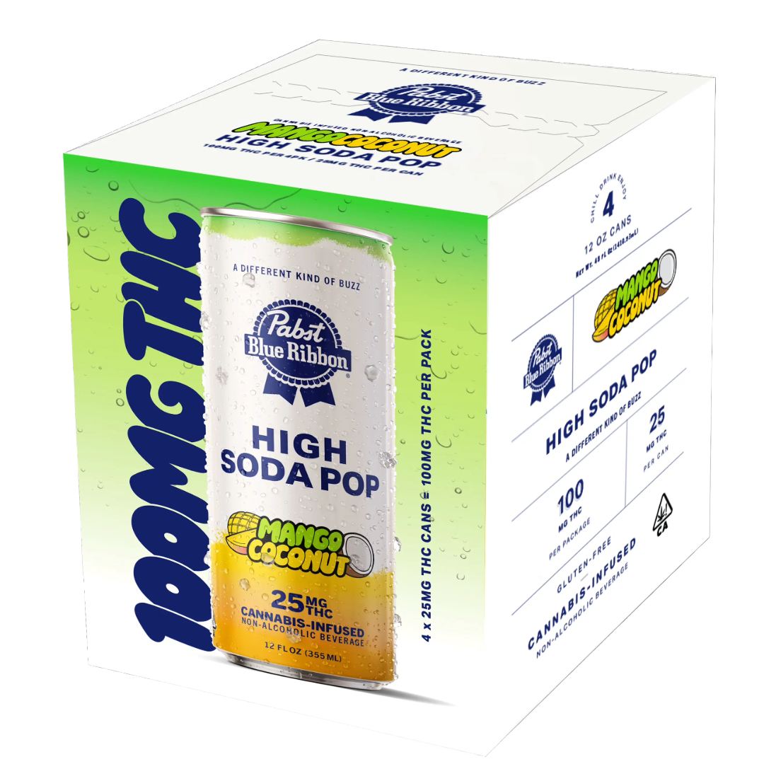 PABST - PABST - BLUE RIBBON MANGO COCONUT SODA 25MG 4 PACK